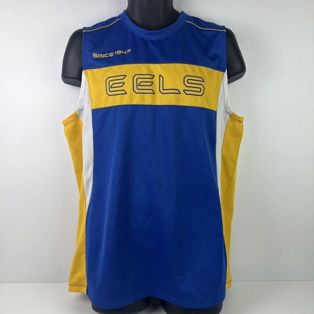 PARRAMATTA EELS NRL Licensed Supporters Singlet Mens XL Blue/Yellow 58/ ...