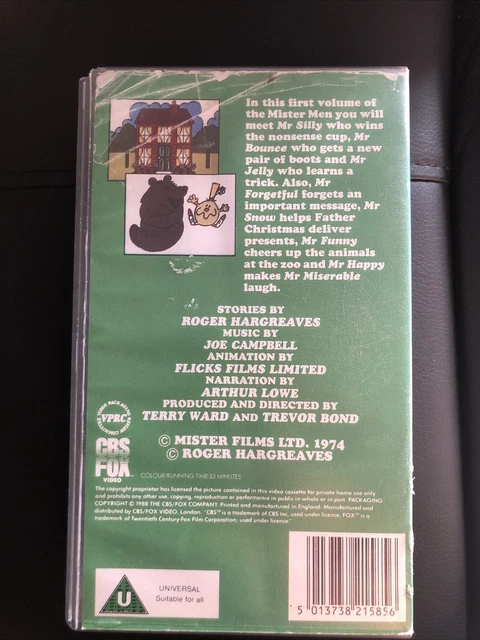VHS TAPE MR Men Volume 1. Roger Hargreaves 1988. £7.59 - PicClick UK