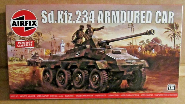 AIRFIX WW2 GERMAN Sd.kfz.234 Armoured Car 1:76 Scale Model Kit 8 ...