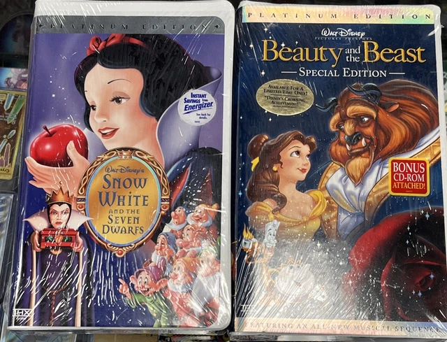 DISNEY VHS MOVIES Beauty And The Beast Snow White Platinum Brand New ...