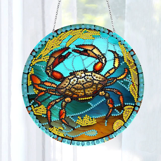 DIY DIAMOND DOTS Art Sunflower Animal Home Garden Decor (Crab) £9.31 ...