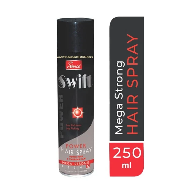 SIMCO SWIFT POWER Hair Spray No Stickiness No Flaking Mega Strong - 250 ...