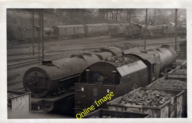 RAILWAY PHOTO 6X4 ex LMS Scot 46203 and 46211 Carnforth Shed 25/3/1961 ...