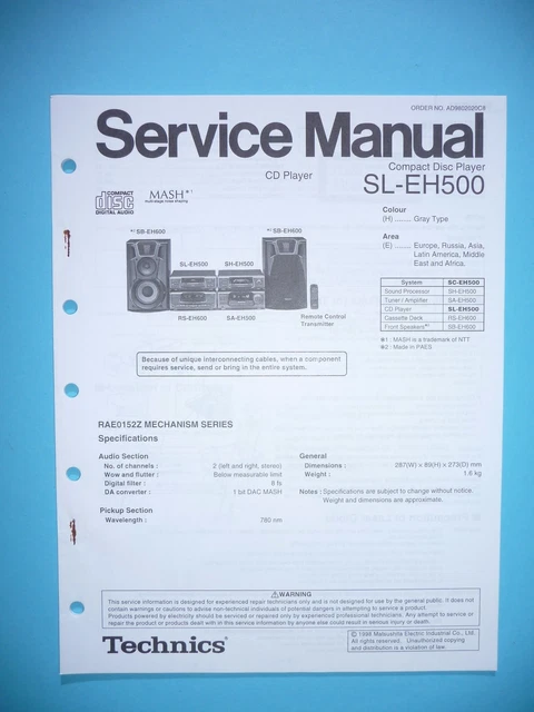 SERVIZIO MANUALE DI Istruzioni per Technics SL-P377 A, Originale EUR 10 ... SERVIZIO MANUALE DI Istruzioni per Technics SL-P377 A, Originale EUR 10 ...