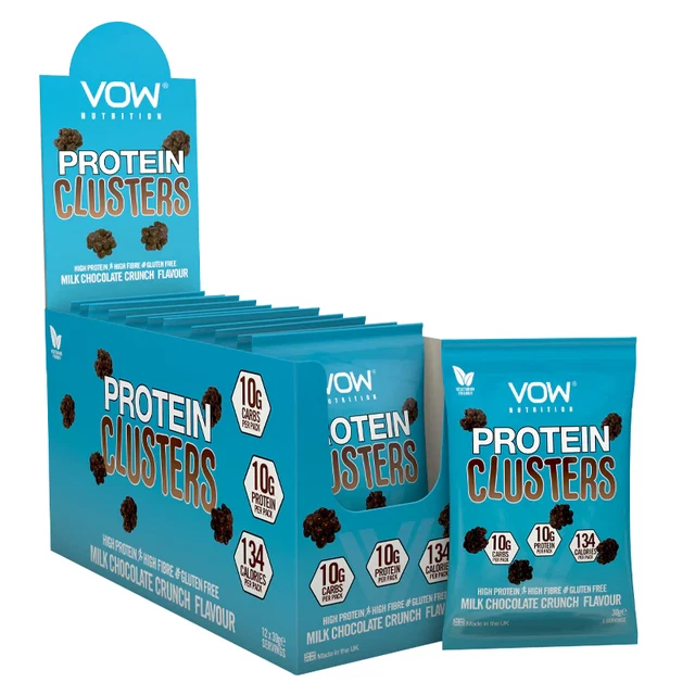 VOW NUTRITION PROTEIN Clusters 12x30g Milk Chocolate £16.99 - PicClick UK
