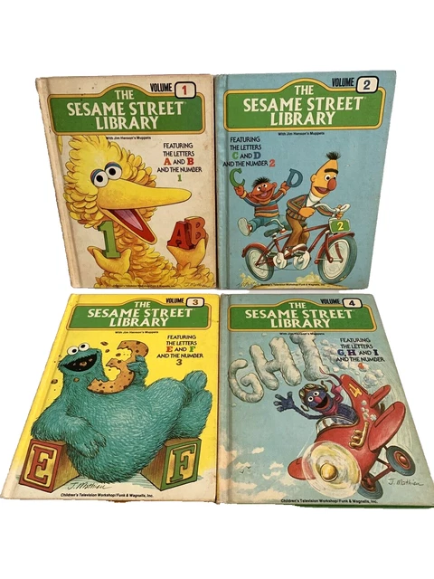 THE SESAME STREET Library Books Jim Henson Vintage Lot Children Vol 1-4 ...