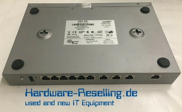 SONICWALL NSA 240 APL19-05C C-08317 Pare-Feu Sécurité Appliance Sans ...