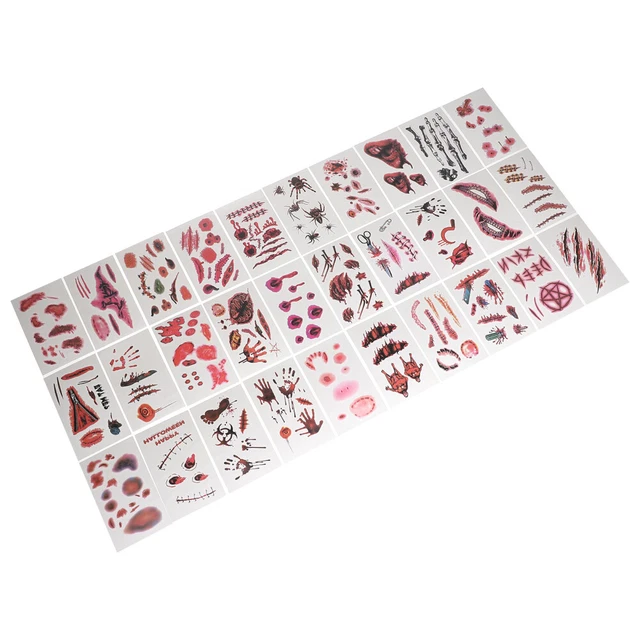 30 SHEETS SIMULATED DIY DIY Wound Decal Fake Wounds Stickers £7.49 ...