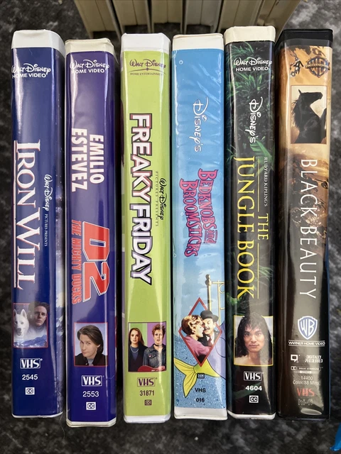 6 DISNEY VHS - Iron Will D2 Freaky Friday Bedknobs Broomsticks Black ...