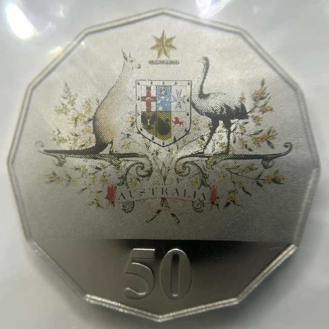 2001 FIFTY 50 Cent Coin - Ex Proof Set Coloured- Elizabeth II Australia ...