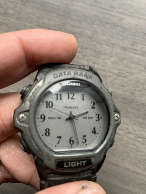 VINTAGE CASIO ABX 23 Ana Digi World Time Databank Watch Fully Works £39 ...