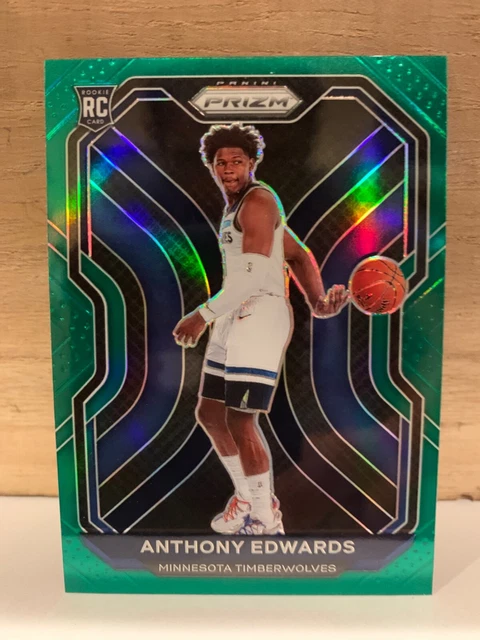 2020-21 PANINI PRIZM Anthony Edwards #258 RC Lupi di legno verdi rookie ...