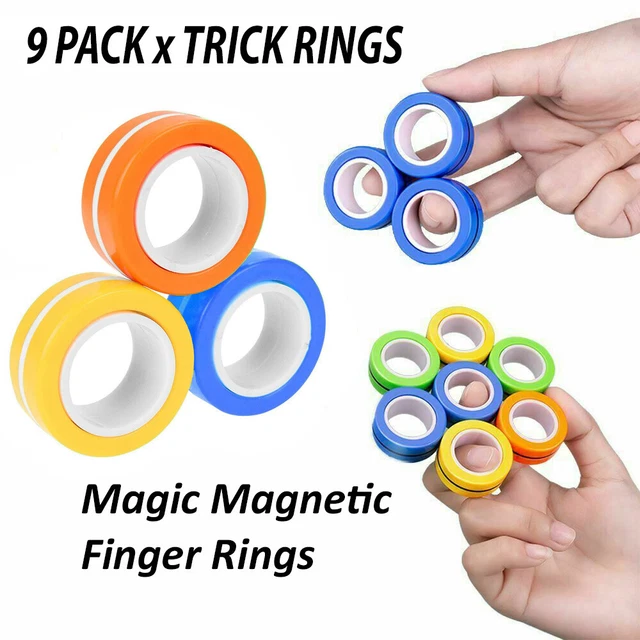 TOY MAGNETIC FIDGET SPINNER Trick Rings Anti-Stress - 3 Pack x 3 (9 ...
