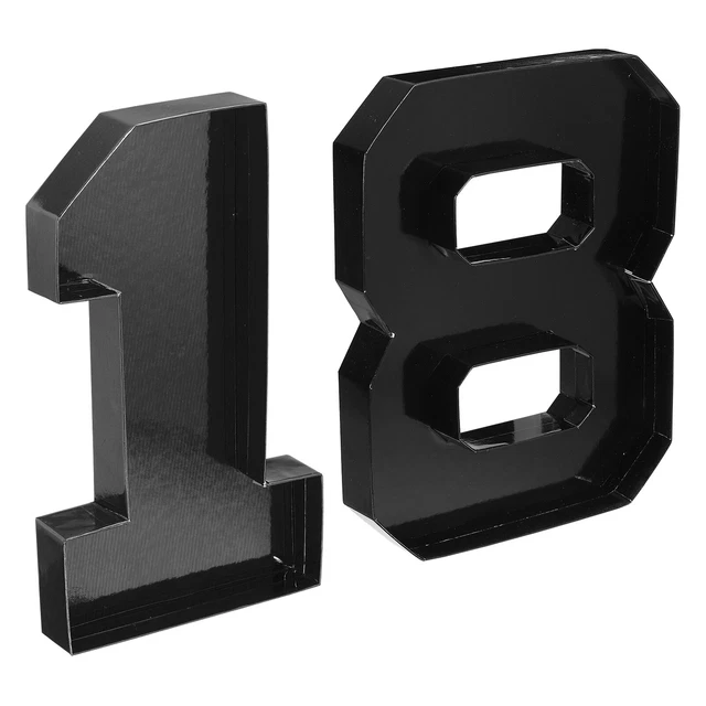 18 CARDBOARD NUMBER Set Paper Box Fillable Tray Container 10", Black ...