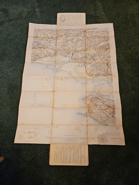 ORDNANCE SURVEY CLOTH Map Of Carmarthen Circa 1918 £15.00 - PicClick UK