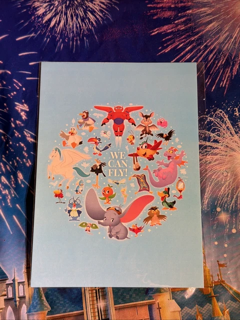 2026 DISNEY PARKS Jerrod Maruyama We Can Fly! Baymax Dumbo Figment 5x7 ...