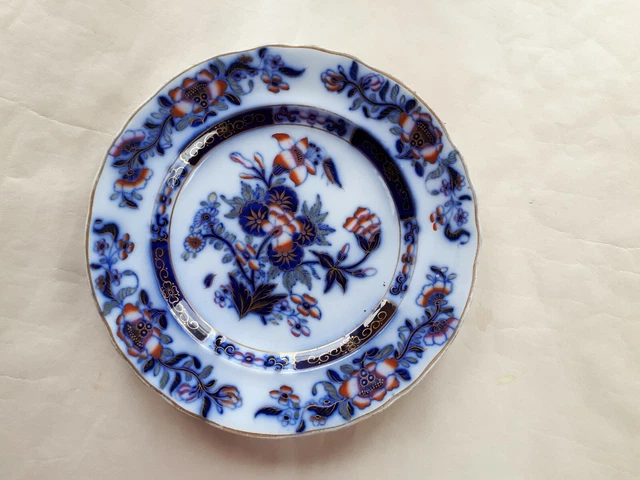 ANTIQUE IRONSTONE PLATE, Flow Blue, Charles Meigh, French China £7.50 ...