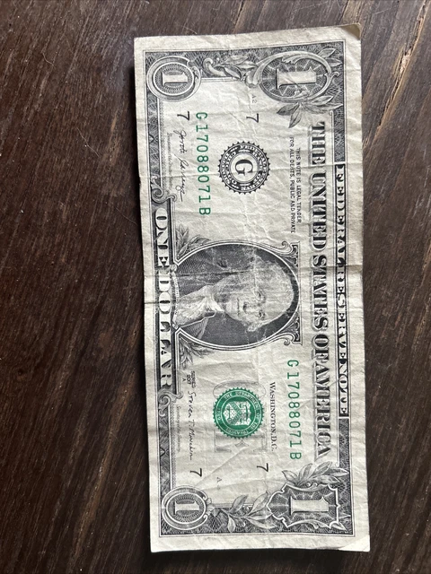 (RADAR REPEATER)$1 ONE Dollar Bill! Fancy Serial Number Series 2017 A ...