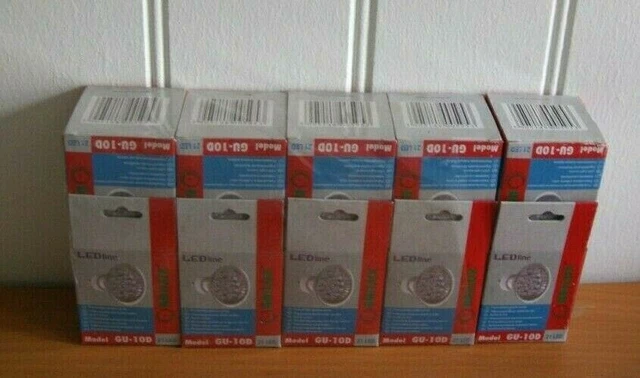 X10 PACK BRILUX GU-10D 50mm Bulb Halogen Spot Lamp LOT New 1.3W 21 LED ...