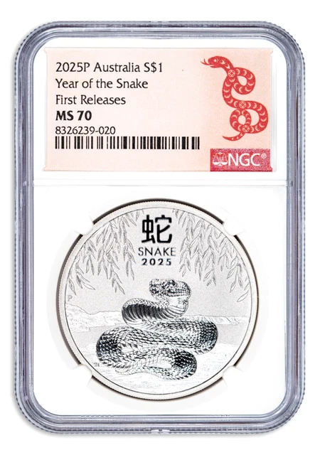 2025 AUSTRALIA LUNAR Snake 1 oz Silver Coin NGC MS70 First Releases $79 ...