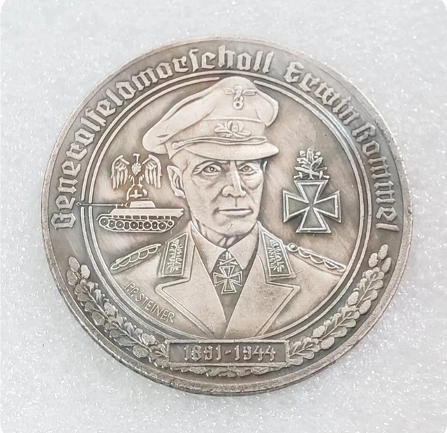 WW2 GERMAN ERWIN Rommel Afrika Korps Coin DAK Medal Collectable World ...