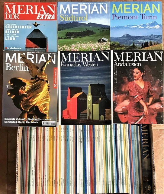 77 MERIAN HEFTE aus den Jahren 1955-1999 mit Liste Reise Zeitschrift ...