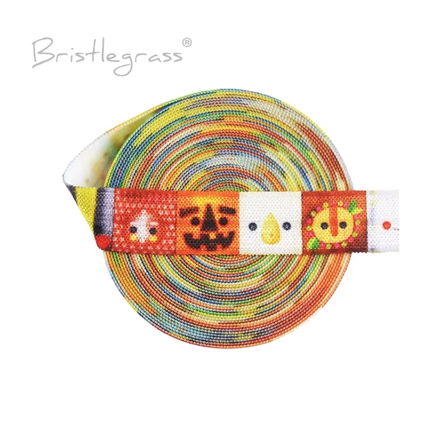 BRISTLEGRASS 2 YARD 5/8" 15Mm Halloween Cat Dog Flower Floral Print ...