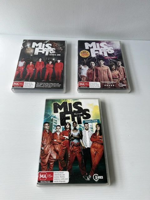 MISFITS MIS FITS Series 1, 3 and 4, BBC - Region 4 Dvd's - VGC EUR 16 ...