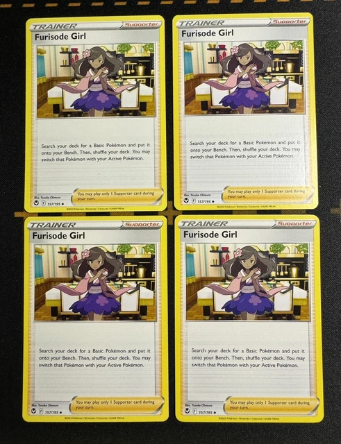 POKEMON TCG - Furisode Girl x 4 - Silver Tempest 157/195 Trainer ...