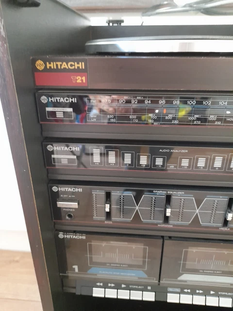 VINTAGE RETRO HITACHI T21 Music System Radio Double Cassette And Record ...
