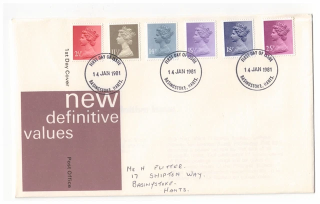 GREAT BRITAIN 1981 MACHIN DEFINITIVES 6 VALUES TO 25p OFFICIAL FIRST ...