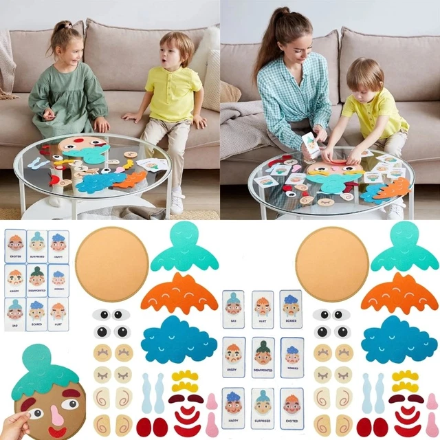 FACIAL EXPRESSION MATCHING Puzzle Emotion Cognitive Board Game Kids ...