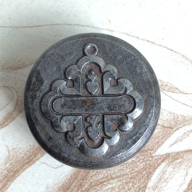 MATRICE EN ACIER pour Médaille Religieuse Croix au Coeur Sacré XIXème ...