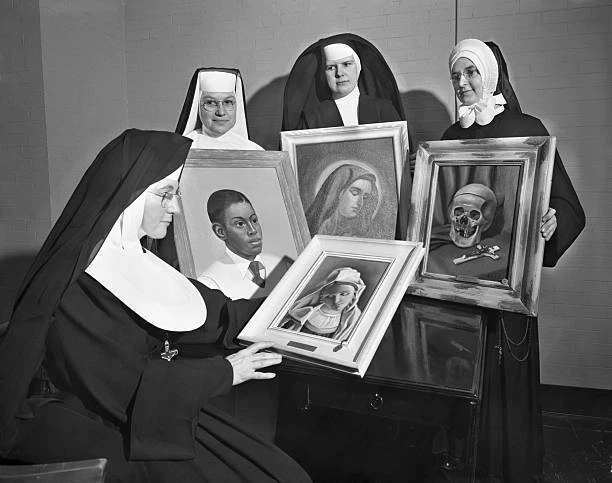 Nuns Exhibit Artwork Nuns Of Many Religious Orders In The Me 1953 Old Photo £556 Picclick Uk