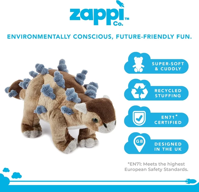 ZAPPI CO CHILDREN'S Soft Cuddly Ankylosaurus Dinosaur Plush Toy (14/36 ...