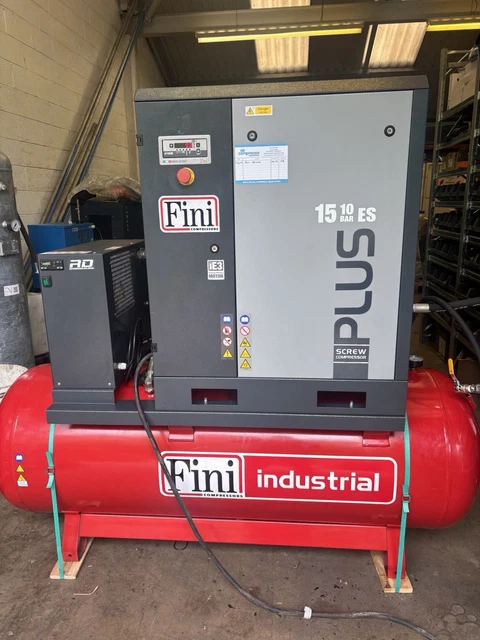 FINI PLUS 15-10-500 Screw Compressor With Tank And Dryer 65CFM 10BAR £ ...