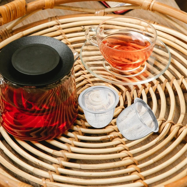 2 PCS FILTER Strainer Loose Tea Steeper Reusable Infuser Fine Mesh $17. ...