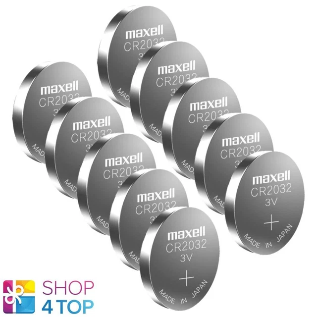 10 MAXELL CR2032 BULK Lithium Piles 3V Boutons Cellule Bouton DL2032 220mAh Neuf EUR 7,47 ...