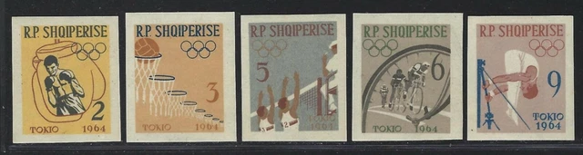 1963 ALBANIA SCOTT #666a-670a - Imperf Tokyo Olympic Set of 5 Stamps - MNH EUR 4,60 - PicClick FR