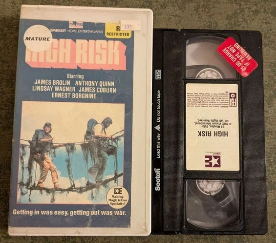 HIGH RISK - VHS tape - original U.S Version - James Brolin Anthony ...