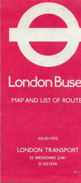 LONDON TRANSPORT - MAP AND LIST OF BUS ROUTES - 1975/No. 2 £4.00 ...