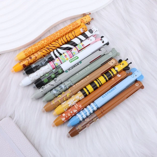 ANIMAL DESIGN BALLPOINT Pen Double Ink Color Signature Pens Stationery ...