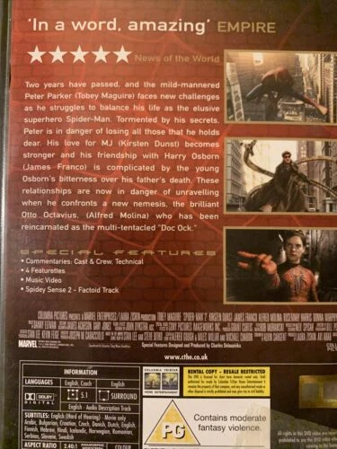 SPIDERMAN 2 DVD Tobey Maguire (2004) £2.39 - PicClick UK