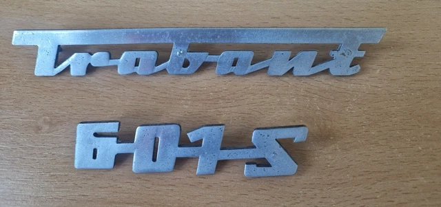 TRABANT 601 S Schriftzug Aluminium Alu Emblem silber Original DDR ...