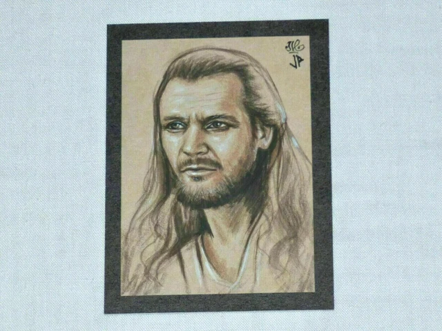 STAR WARS QUI Gon Jinn Liam Neeson Croquis Carte Par Jason Potratz ...