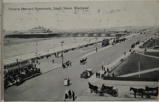 ANCIENNE CARTE POSTALE 1915 Blackpool Victoria Pier Et Promenade South ...