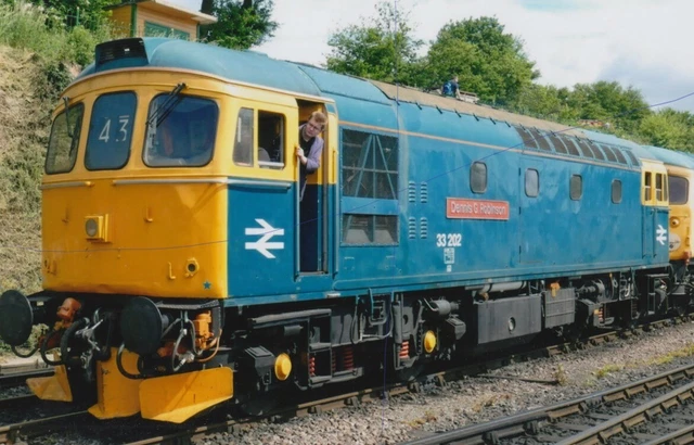DIESEL RAILWAY PHOTO Photograph Br Blue Class 33/2 Train 33202 Dennis G ...