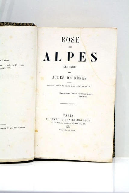 LIVRE ANCIEN ROSE des Alpes. Légende Trois eaux-fortes par Léo Drouyn ...