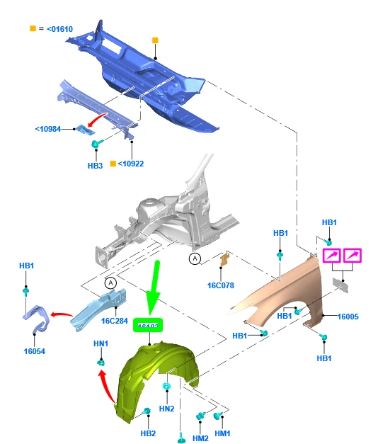 FORD MONDEO MK5 Revêtement de boîtier de roue avant droit 2012545 ...