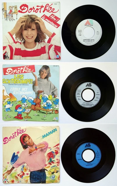 LOT 3 VINYLE 45T Dorothée - Maman, Les Schtroumpfs, La Valise - AB productions EUR 7,50 ...